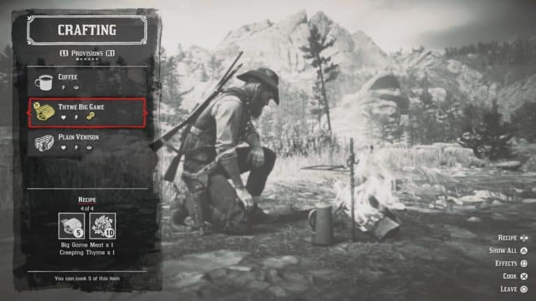 Cooking & Crafting Guide for RDR2 Story Mode & Red Dead Online - RDR2.org